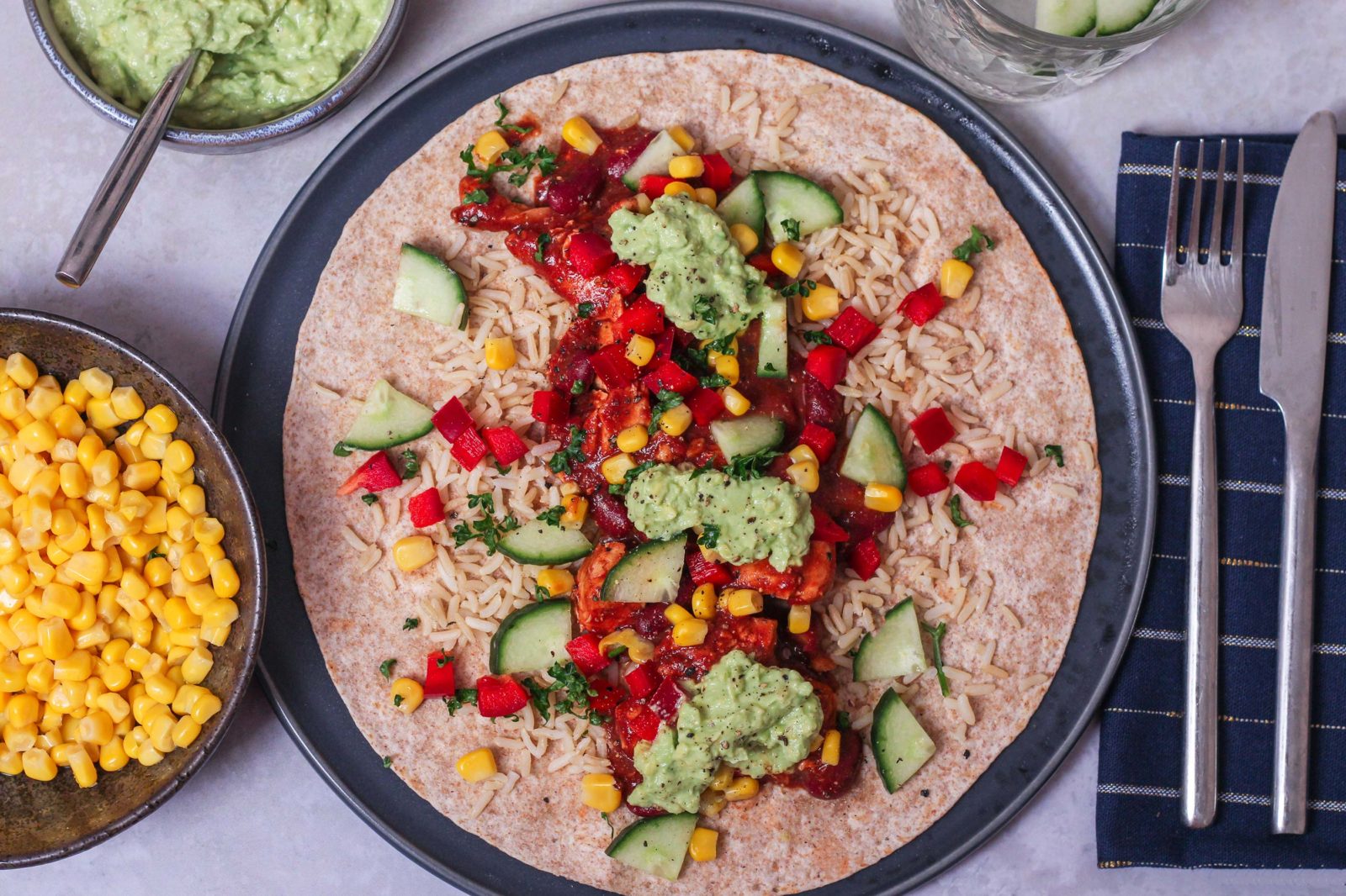 Tortilla wraps with chilli sin pollo - quick second-day dinner