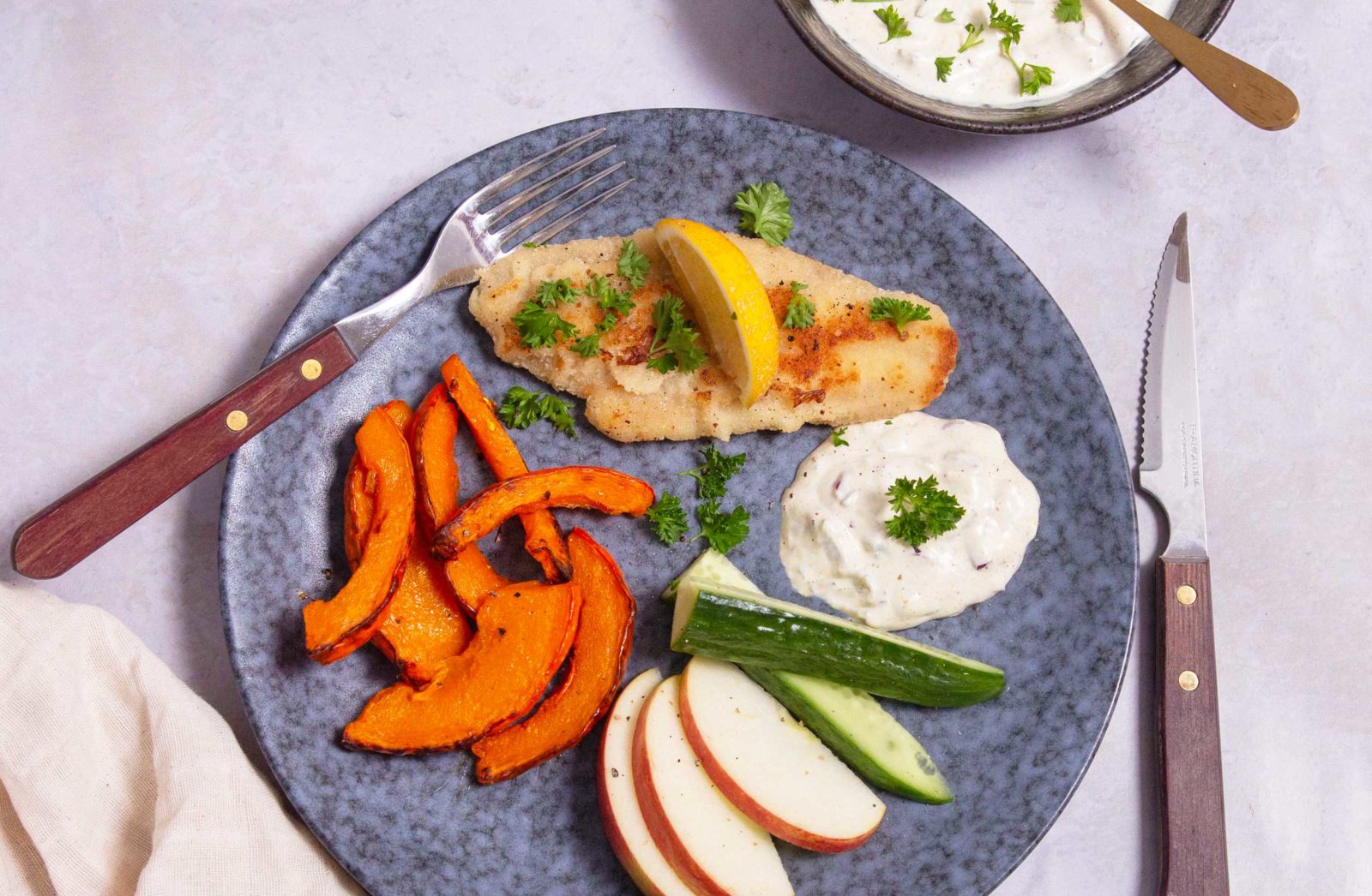 Plaice fillet with Hokkaido and snack veggies